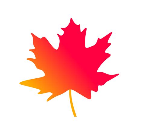 Gradient Maple Leaf Illustration Autumn Colors Canadian Symbol Maple