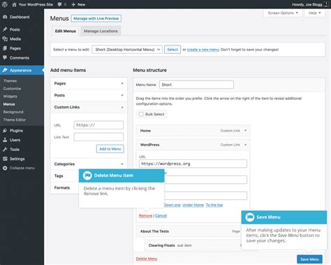 deleting a wordpress menu item easy wp guide