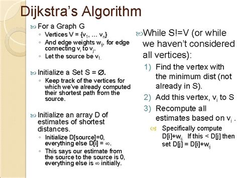 Dijkstras Algorithm Dijkstras Algorithm This Algorithm Finds The