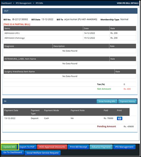 Ipd Billing In Accounts Management Medixcel Support