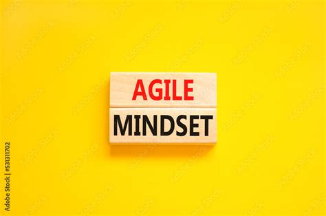 Agile Mindset Symbol Concept Words Agile Mindset On Wooden Blocks Beautiful Yellow Table