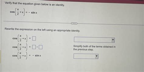 Solved Verify That The Equation Below Is An Identity Chegg Com