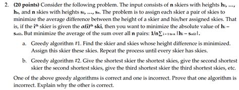 Solved 2 20 Points Consider The Following Problem The