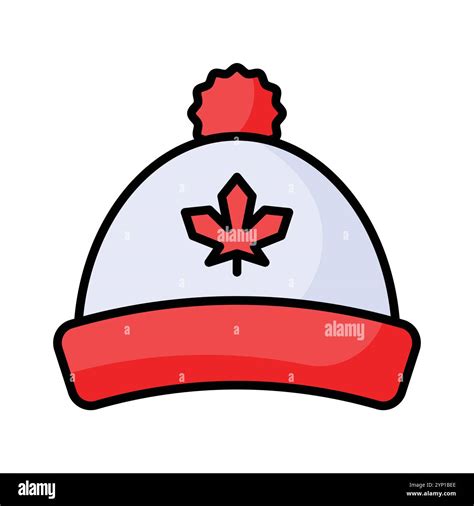 Maple Leaf On Hat Showing Concept Vector Of Canadian Cultural Hat
