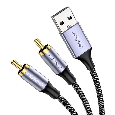 Moswag Usb To Rca Audio Cable Usb 20 Male To 2 Rca Male