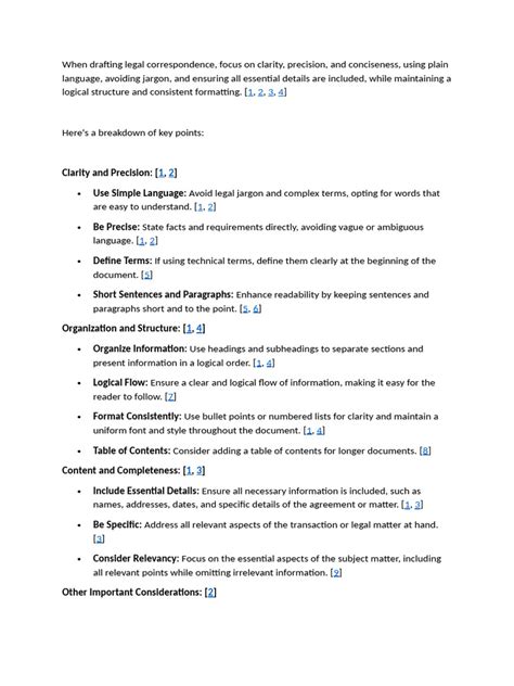 Summary Points In A Drafting Legal Correspondence Pdf
