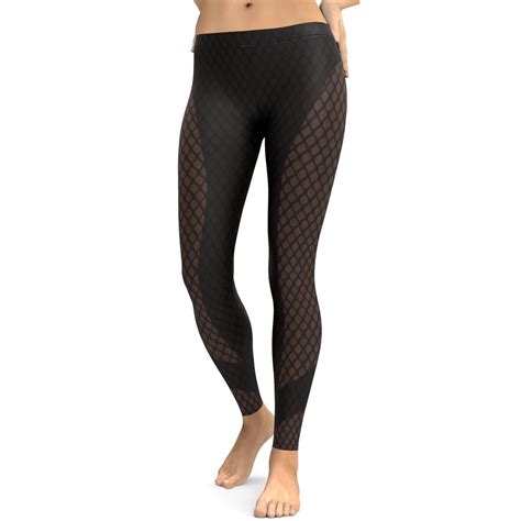 Premium And Effortless Dark Mesh Print Leggings Fiercepulse