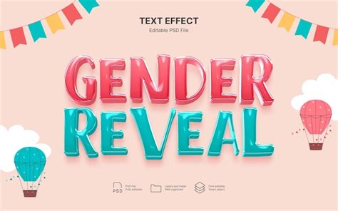Premium PSD Gender Reveal Text Effect