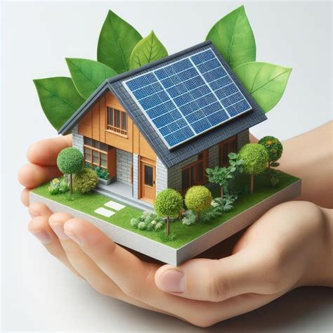 Premium Photo Hand Holding An Energy Efficient Model House With Solar