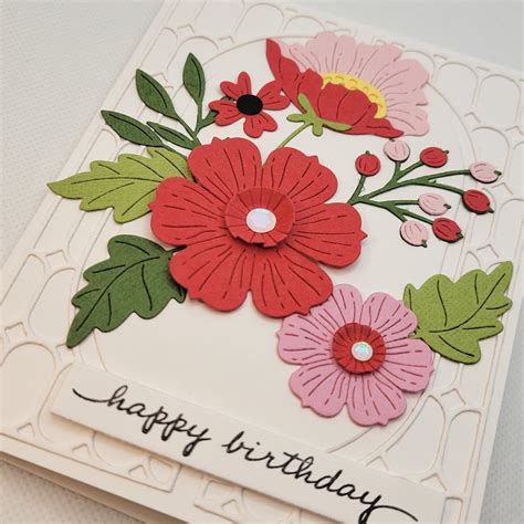 Handmade Birthday Card Happy Birthday Card Floral Birthday Card