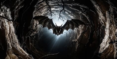 Murciélago En La Noche Retrato Hiperrealista De Un Murciélago Que Pasa