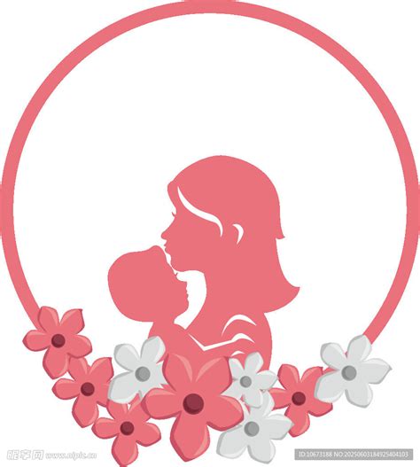 温馨母爱剪影花朵装饰图设计图图片素材其他设计图库昵图网