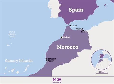 Morocco On Map With Europe