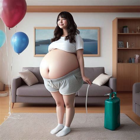 Cute Balloon Belly Girl By Full N Round On Deviantart