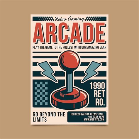 Free Vector Hand Drawn Retro Gaming Poster