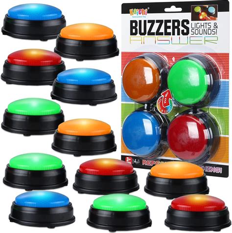Amazon Com Deekin Pcs Game Buzzers Bulk Assorted Colored Answer Button With Sound And Light