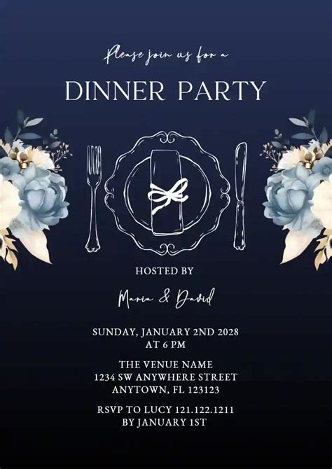 Elegant Dinner Party Invitation Elegant New Year Party Invite