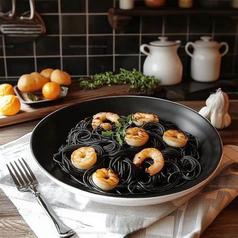 Squid Ink Pasta With Shrimp And Scallops Recipe For Striking Flavor