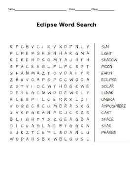 Eclipse Word Search By Positive Space TPT
