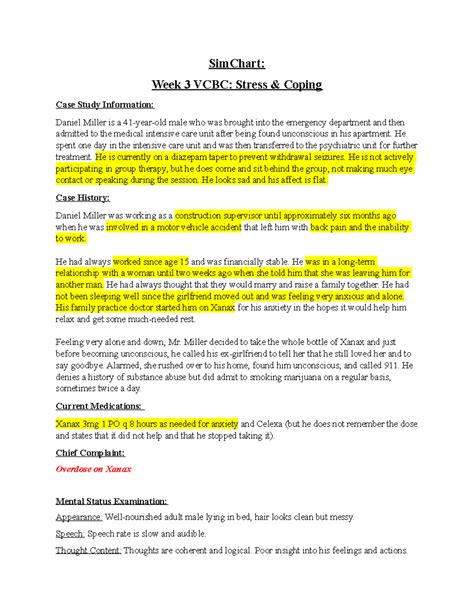 Sim Chart Daniel Miller Suicide Risk Assessment Simchart Week 3 Vcbc Stress And Coping Case