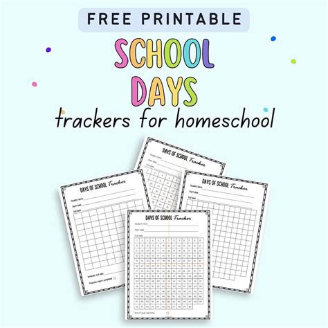 Free Printable Homeschool Days Tracker The Artisan Life