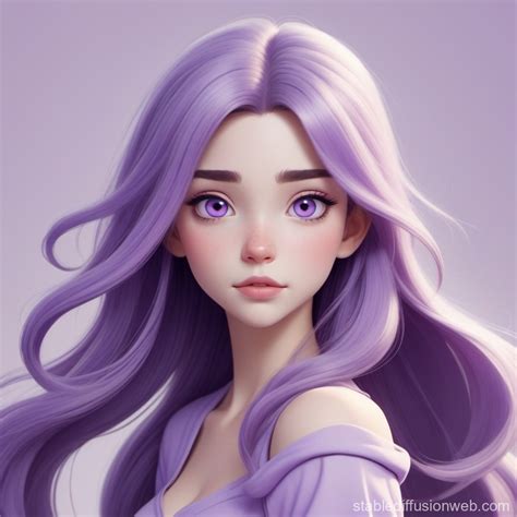 Light Purple Long Hair Prompts Stable Diffusion Online
