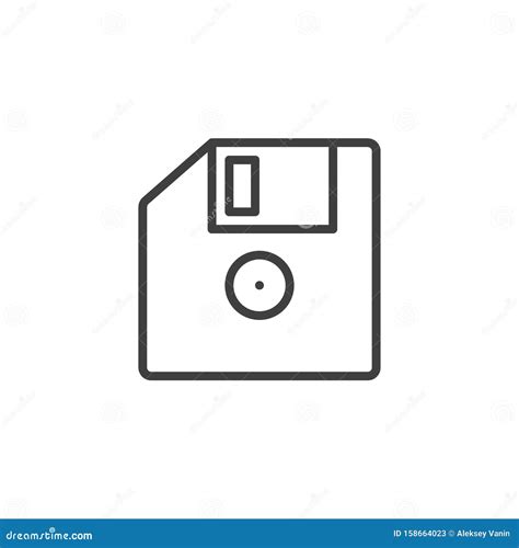 Floppy Disk Line Icon Stock Vector Illustration Of Linear