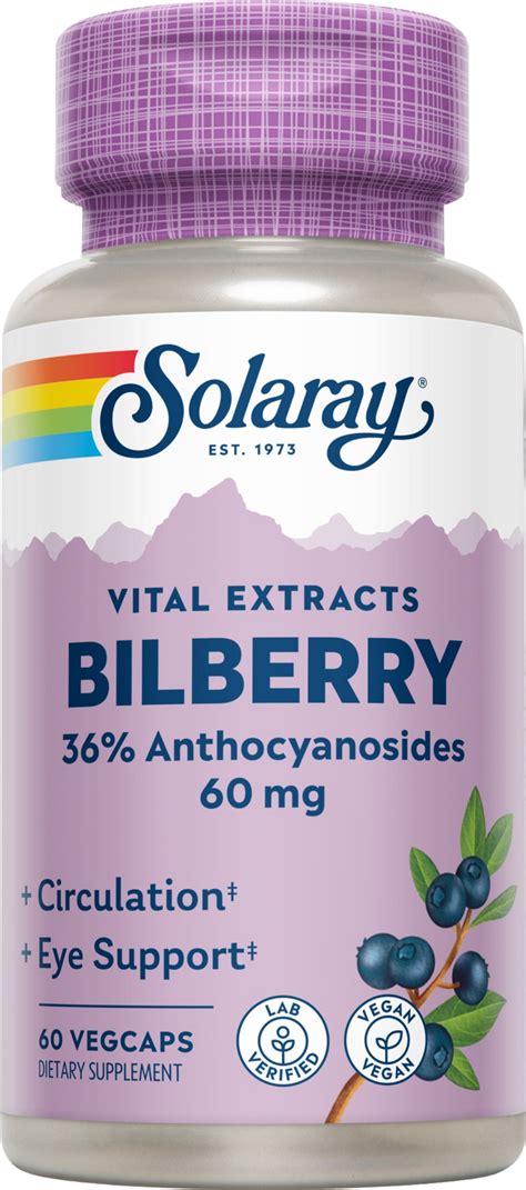 Bilberry Extract 60 Veg Capsules Solaray Vitalabo Online Shop
