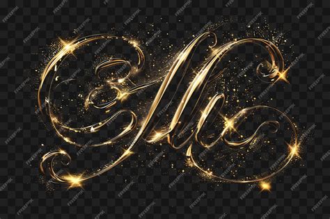 Premium Psd Psd Of Luminous Cursive Script Letters With A Metallic