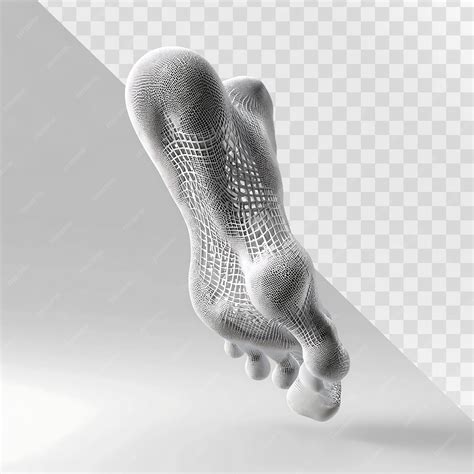 Abstract 3d Foot Render With Scan Pattern Premium Ai Generated Psd
