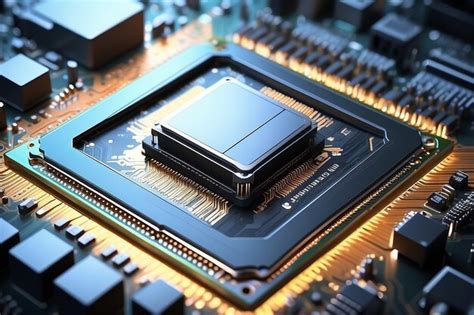 Premium AI Image Central Computer Processors CPU Concept Motherboard Digital Chip Tech Science