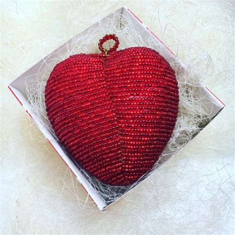 Red Heart Ornament Etsy