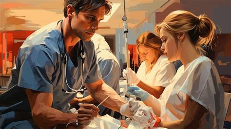 Premium Photo Phlebotomy Procedure Nurses Drawing Blood Background