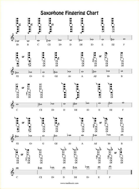 Tenor Saxophone Altissimo Chart Educational Chart Resources