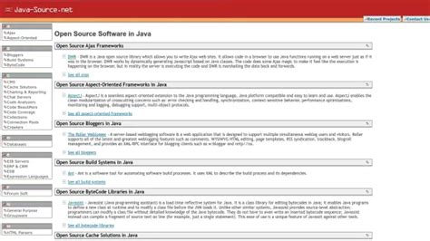 Java Comprehensive Directory Of Open Source Java Software