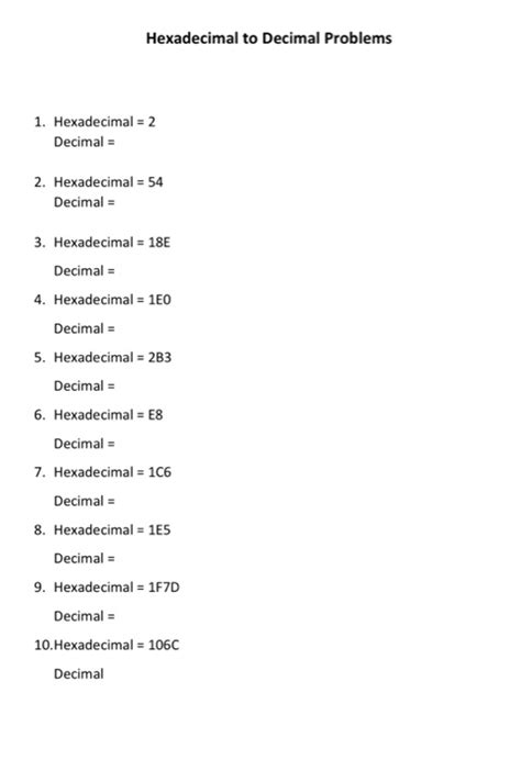 solved there are binary to decimal problems decimal to