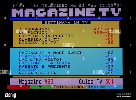 Teletext View Of A Page Televideo Rai Italian State Owned Broadcast