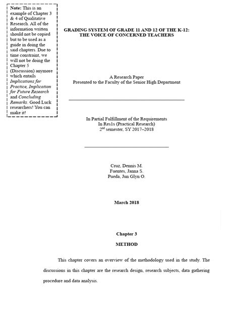 Sample Chapter 3 And 4 Research Paper Pdf Qualitative Research Methodology