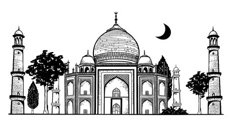 Hand Drawing Of The Muslim Mosque Ramadan Kareem Traditional Islamic