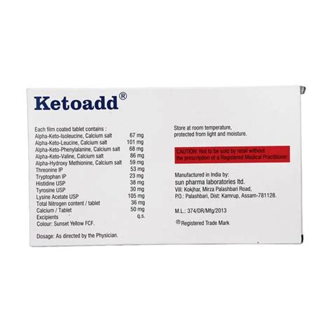 Buy Ketoadd Tablet 20s Online At Upto 20 Off Netmeds