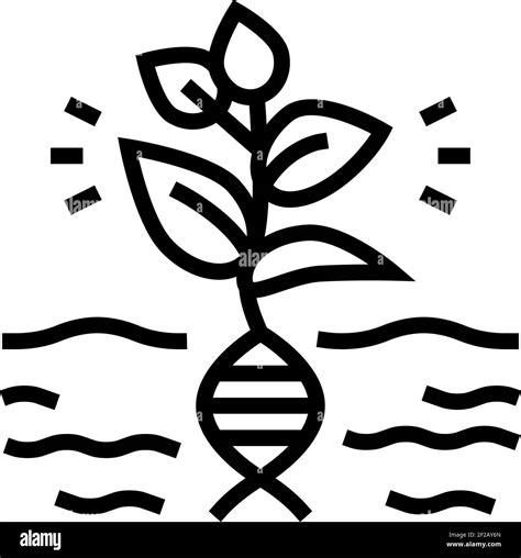 Plant Genetic Line Icon Vector Illustration Flat Stock Vector Image