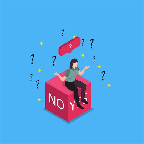 Sí O No Respuestas Y Toma De Decisiones Isométrica 3d Vector Premium