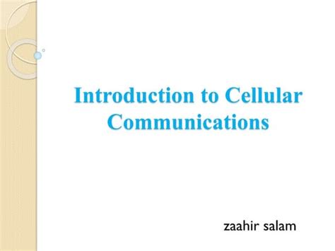 Cellular Mobile Communication