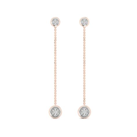 Shop Chain Drop Double Bezel Earring Online