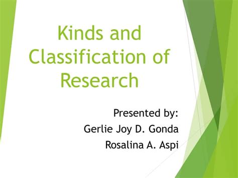 Kinds And Classification Of Research Pptx