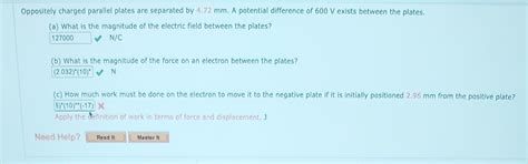 Solved Oppositely Charged Parallel Plates Are Separated By