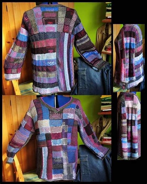 Patchworkpullover Handarbeitsfrau Pullover Frau Pulli Stricken