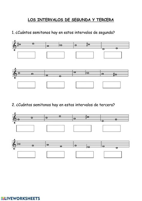 Hoja De Trabajo De Intervalos Musicales