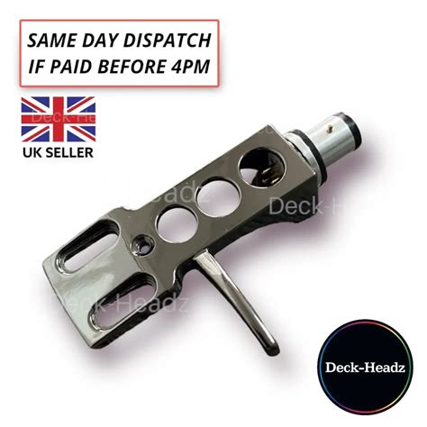 Titanium Polished Headshell And Cartridge Wires And Box Deck Headz