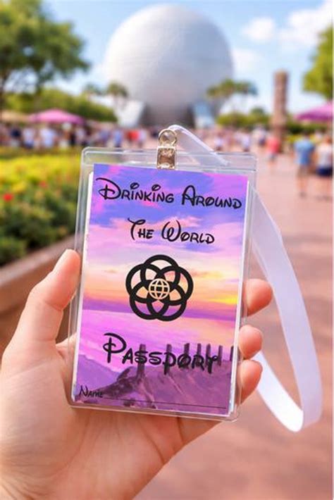 Epcot Drink Passport Bundle Scenic Storybook Art Drink Around The